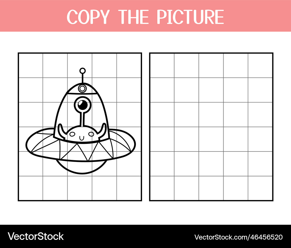 Copy the picture activity page for kids draw Vector Image