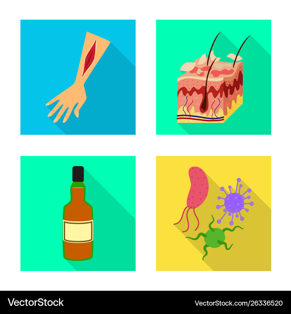 Design dermatology and disease icon set Royalty Free Vector