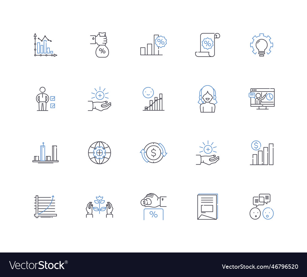 Examination line icons collection test quiz Vector Image