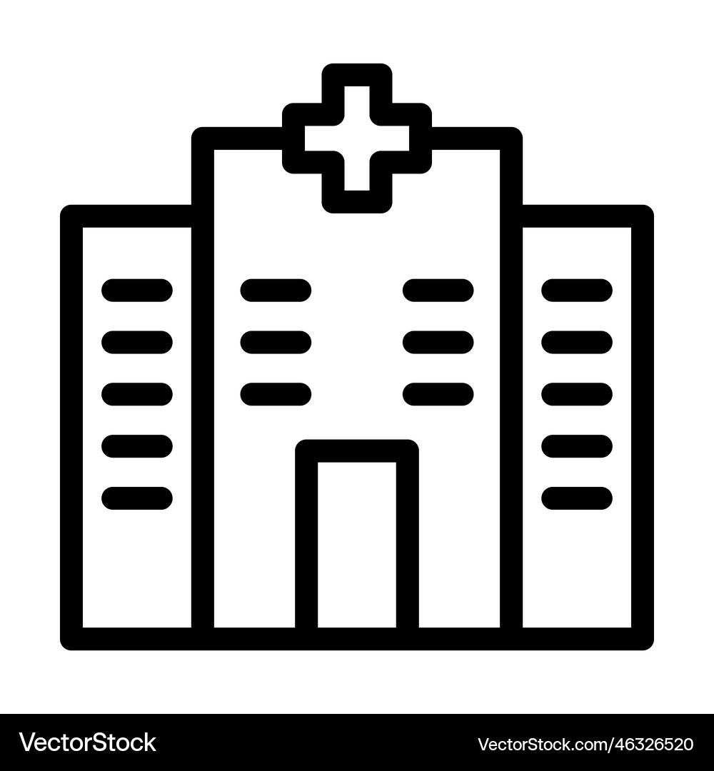 Hospital thick line icon for personal Royalty Free Vector