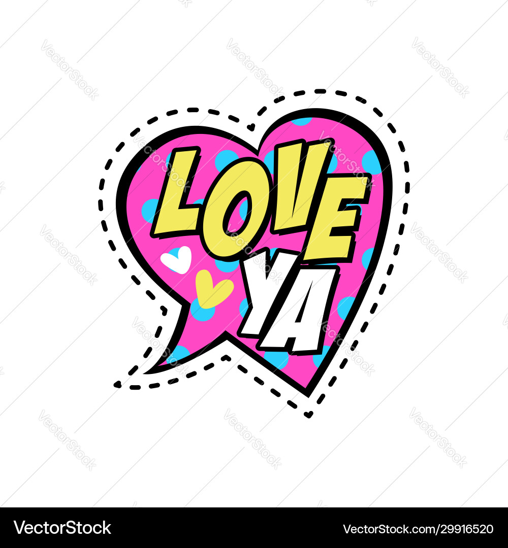 Love ya comics text shock phrase pop art cartoon Vector Image