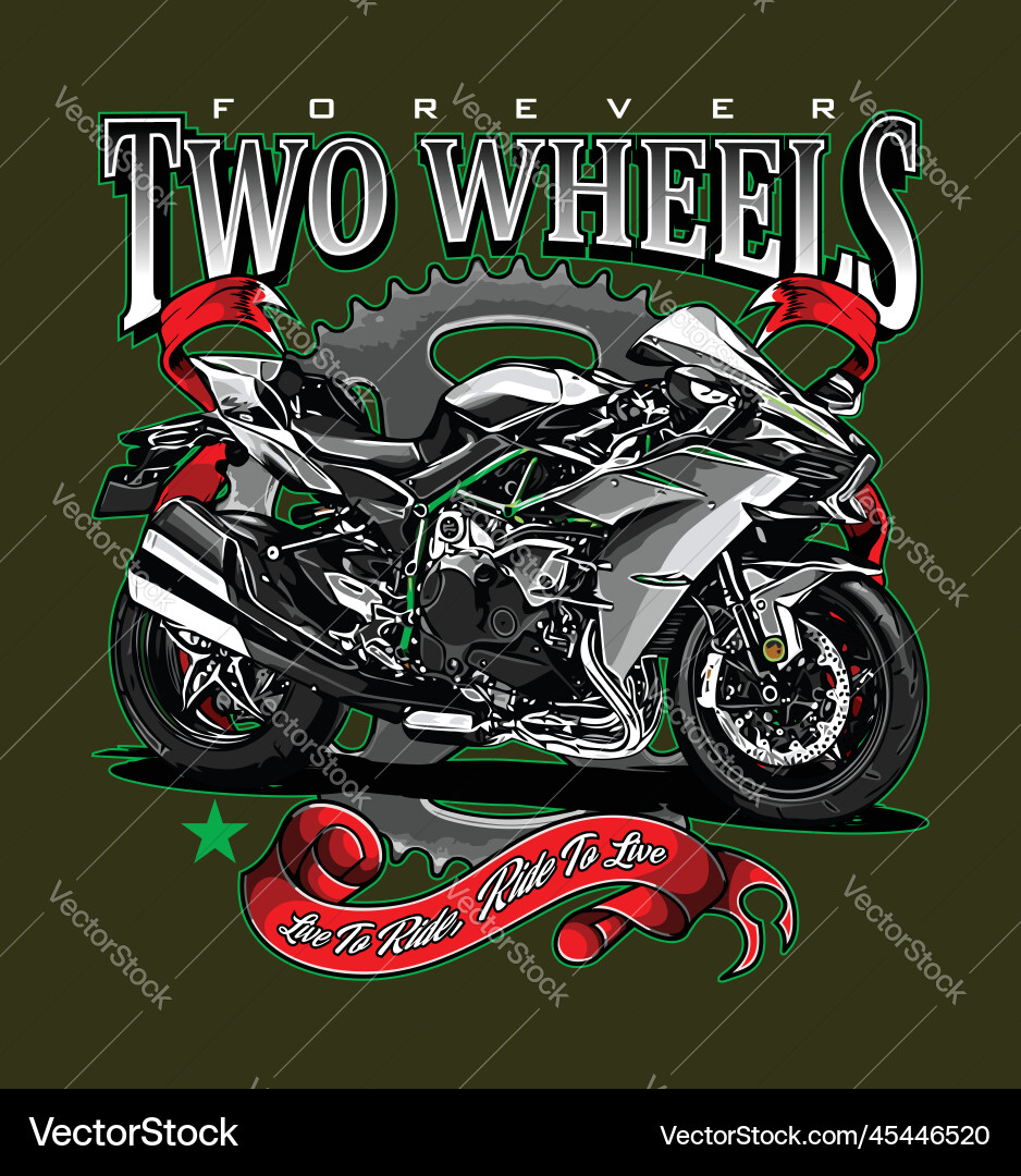 Motorcycles with sprocket and ribbon1 Royalty Free Vector
