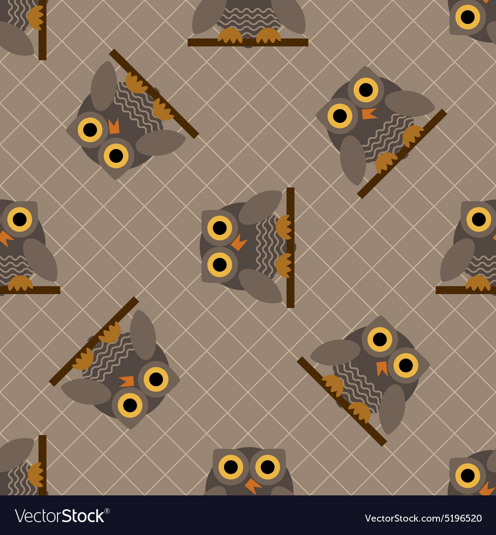 Owl seamless pattern Royalty Free Vector Image