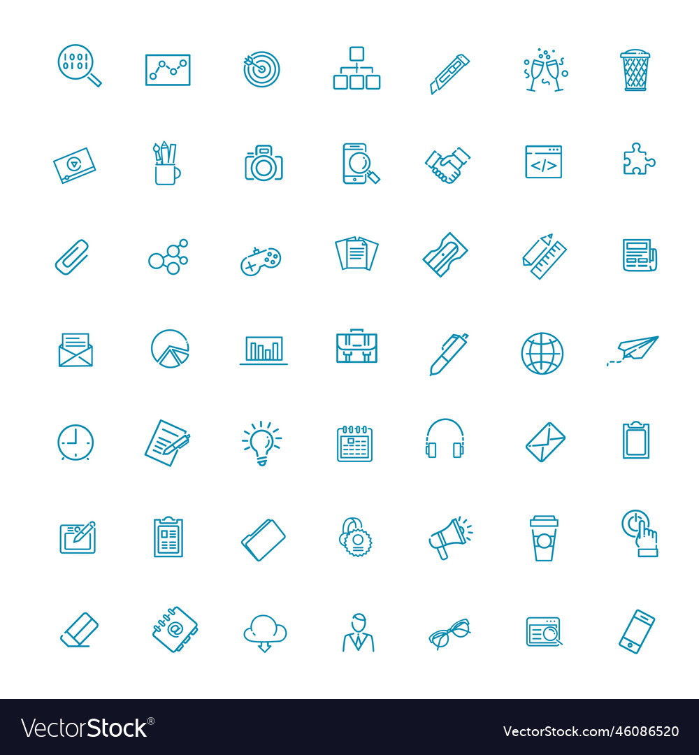 Thin line icons set for business Royalty Free Vector Image
