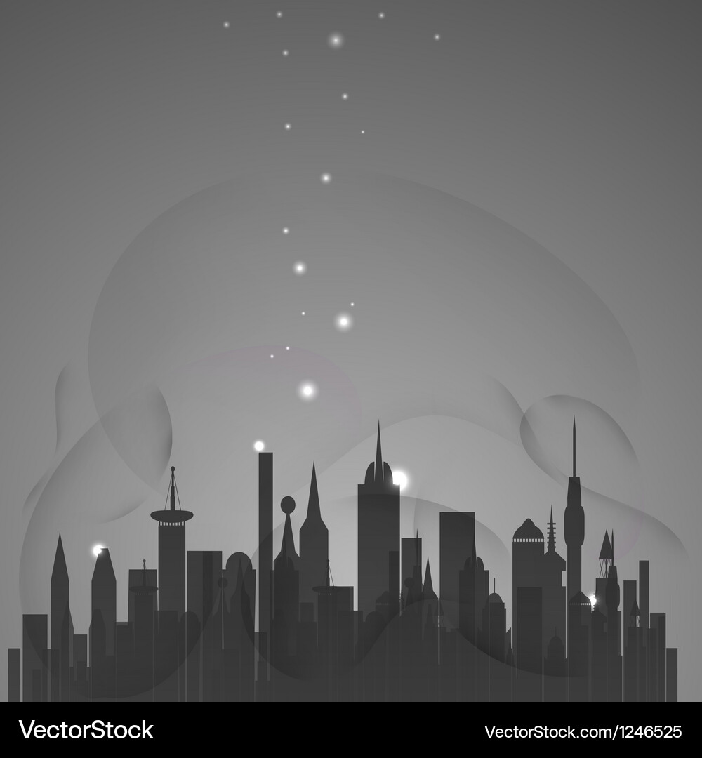 Abstract city with stars Royalty Free Vector Image