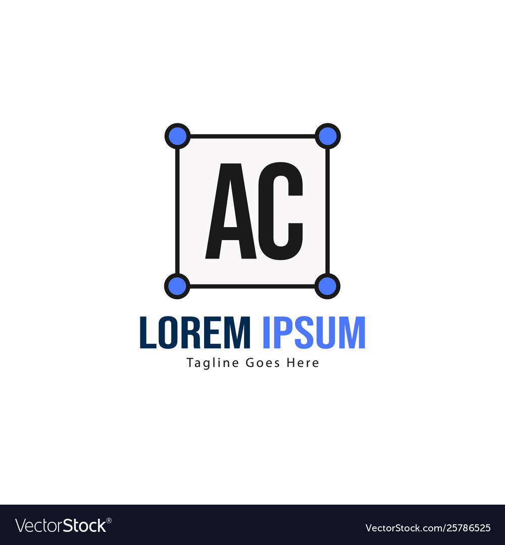 Ac letter logo design creative modern letters Vector Image