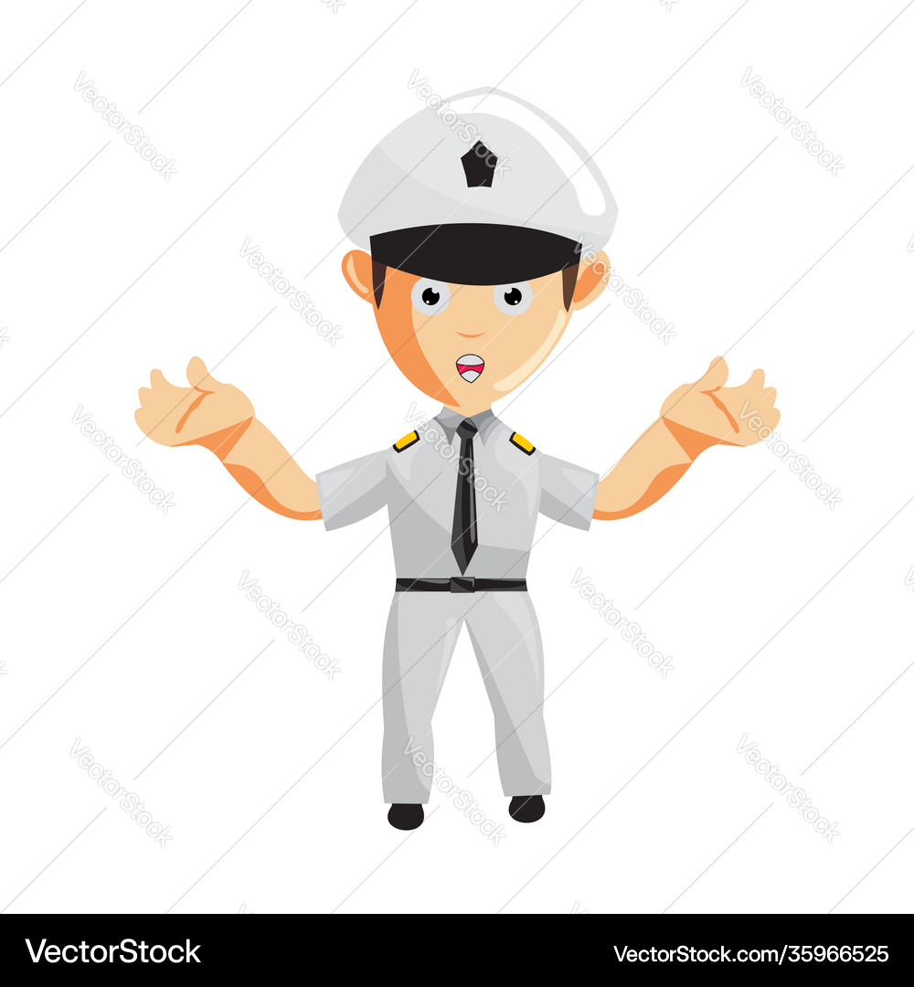 Airplane pilot confused cartoon character Vector Image