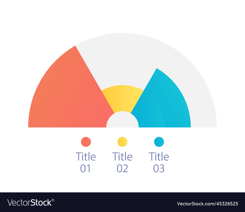 Arch infographic chart design template with three Vector Image