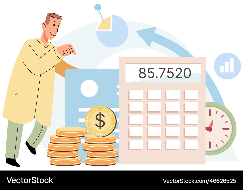 Calculating and planning budget management Vector Image