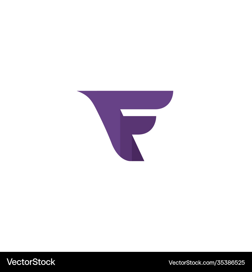 F fly logo simple design Royalty Free Vector Image