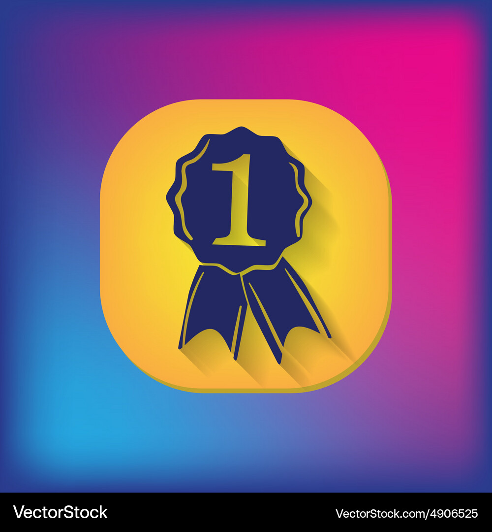 First place ribbon rosette icon victory Royalty Free Vector