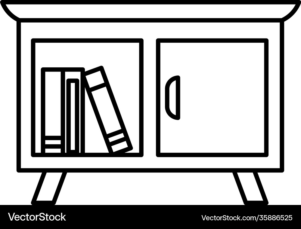 Furniture concept bookcase icon line style Vector Image