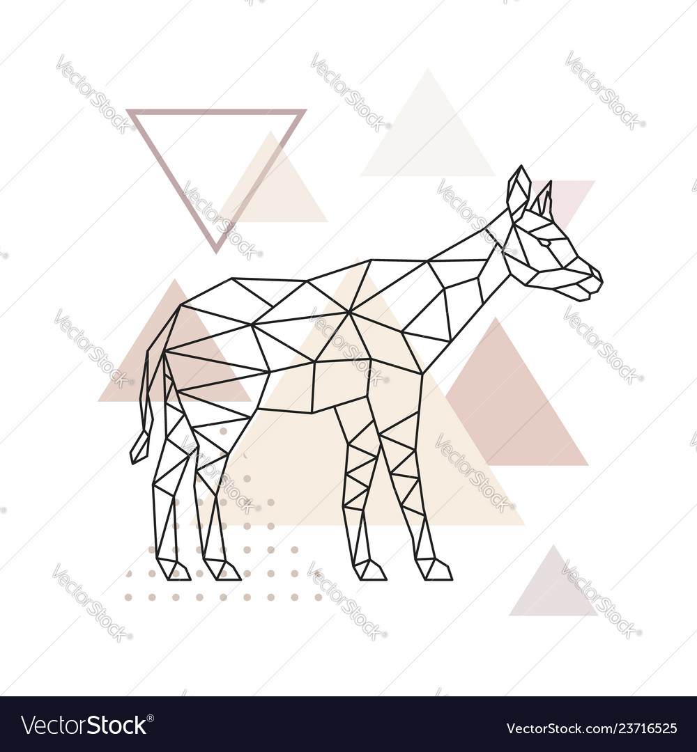 Geometric okapi polygonal okapi Royalty Free Vector Image