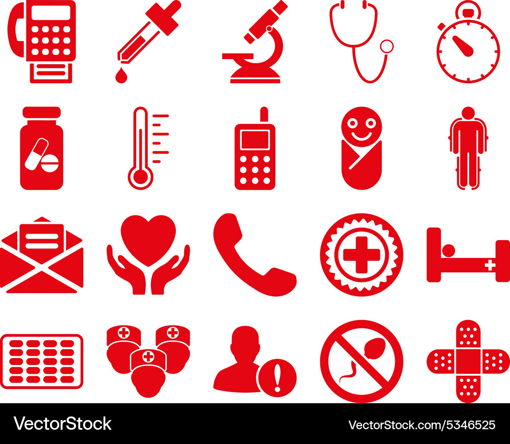Medical bicolor icons Royalty Free Vector Image