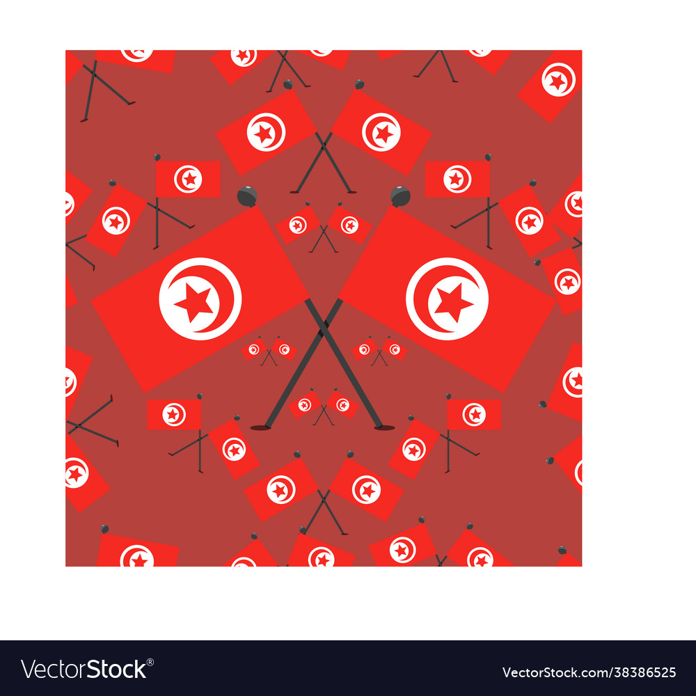 Pattern tunisia flags Royalty Free Vector Image