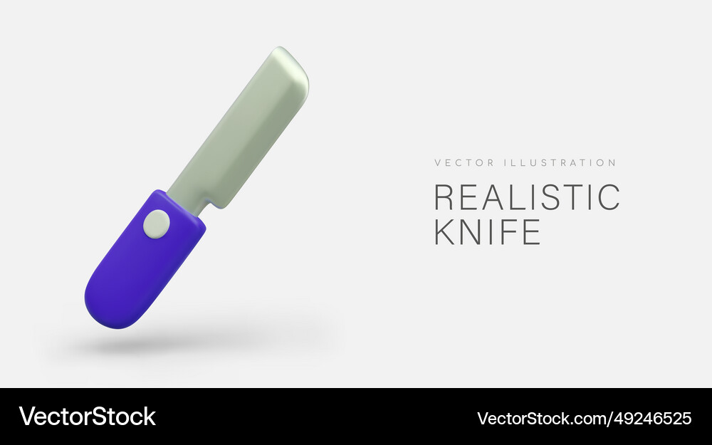 Poster with knife blue plastic handle Royalty Free Vector