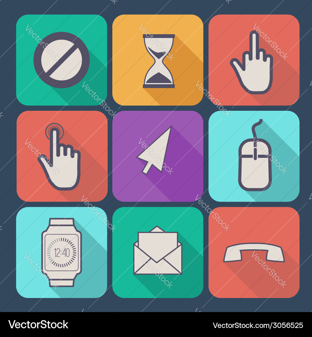 Set of flat icons Royalty Free Vector Image - VectorStock