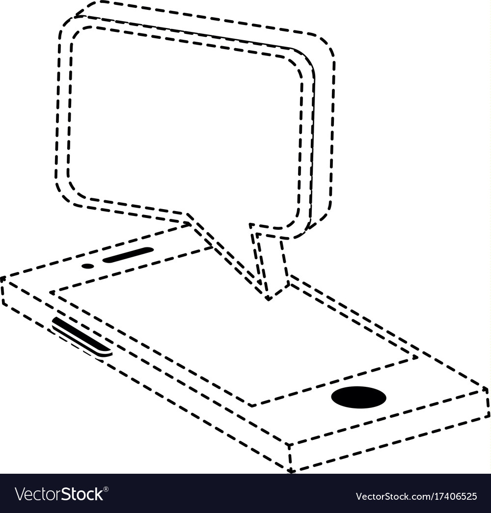 Smartphone device with speech bubble Royalty Free Vector