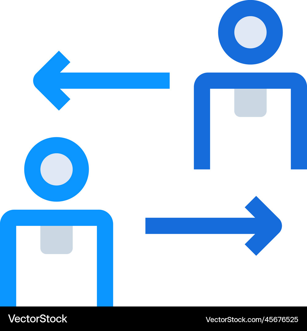 Team sharing business management icon with blue Vector Image