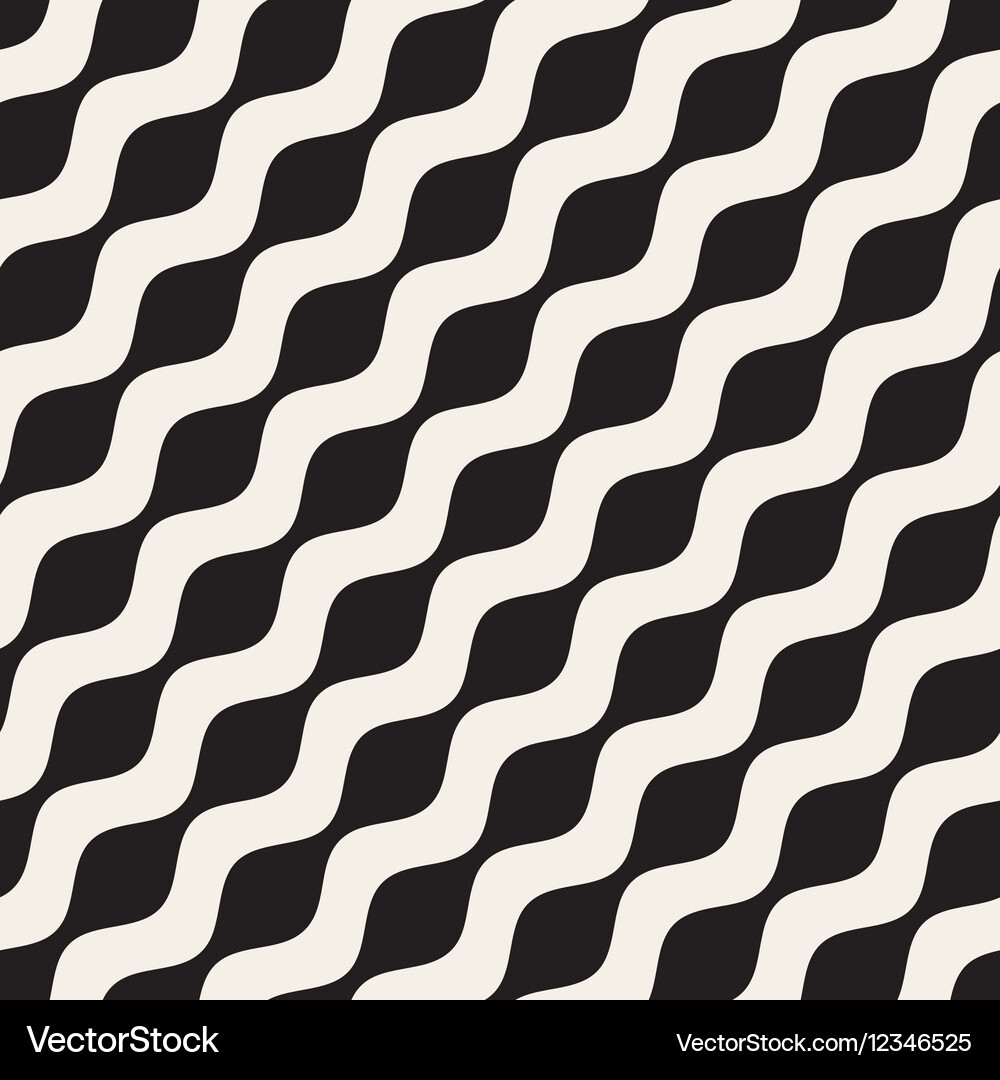 Wavy ripple lines seamless black and white Vector Image