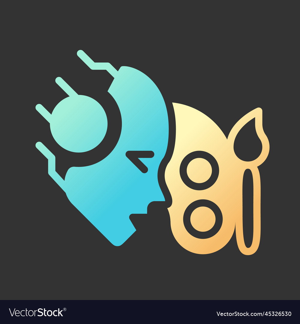 Ai creates gradient glyph icon with lineart Vector Image