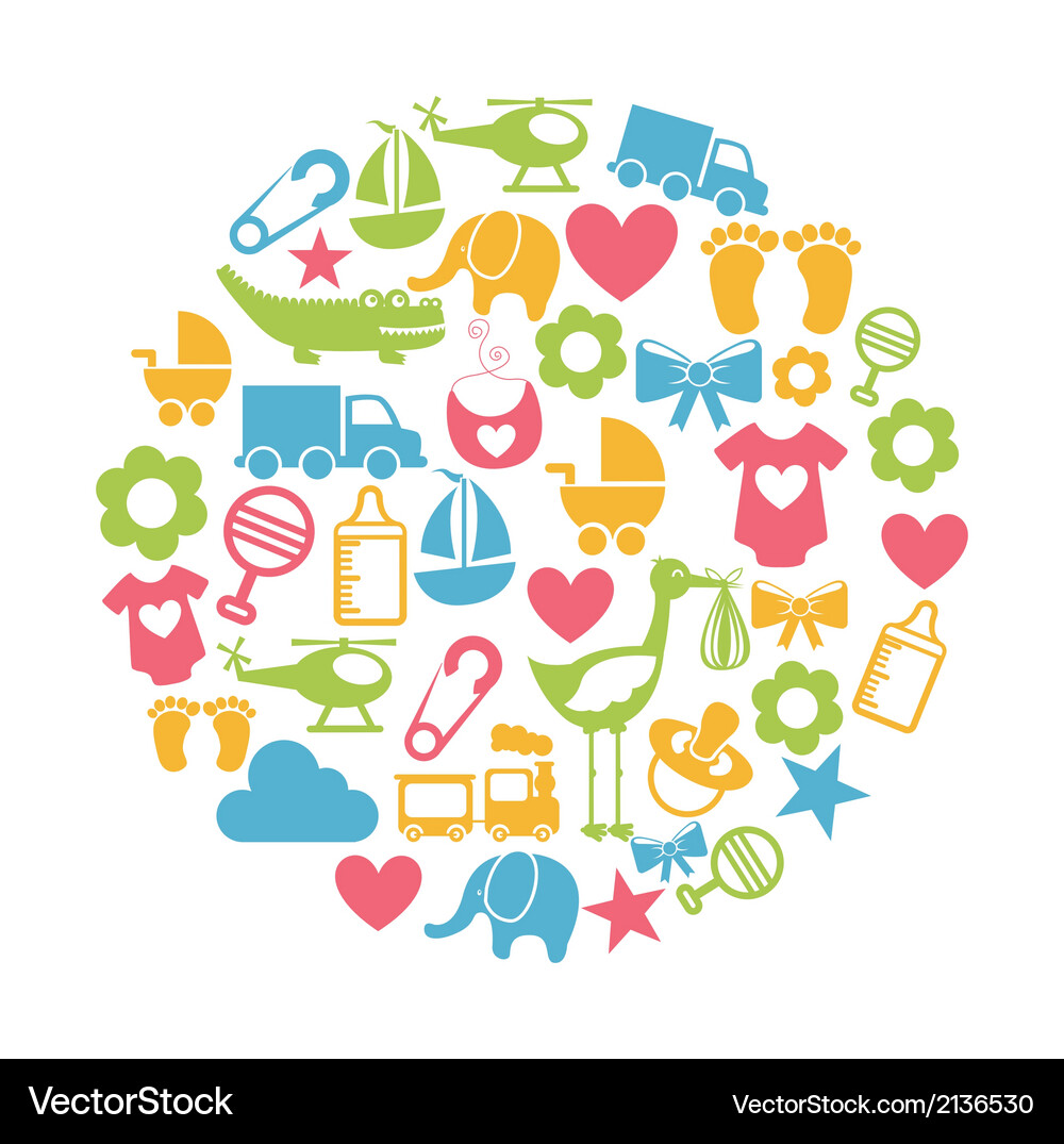 Baby icons over white background Royalty Free Vector Image