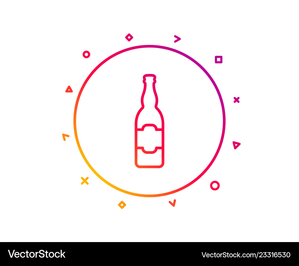 Beer bottle line icon pub craft sign Royalty Free Vector