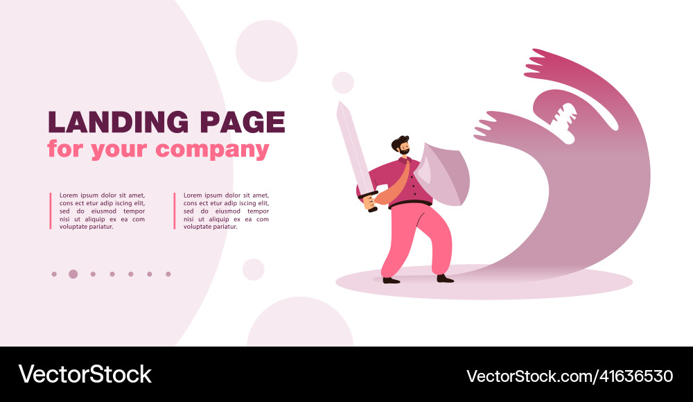 Businessman with sword and shield fighting Vector Image