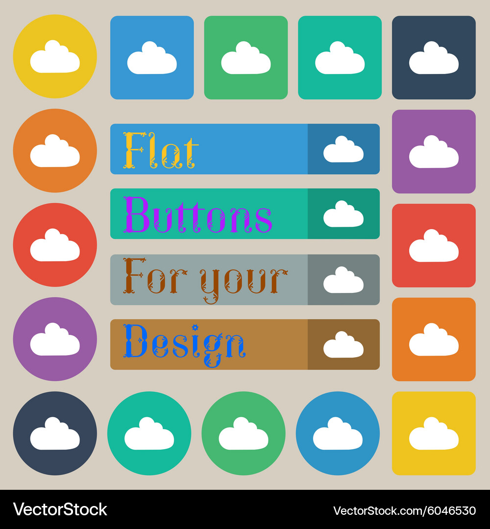 Cloud sign icon data storage symbol set of twenty Vector Image