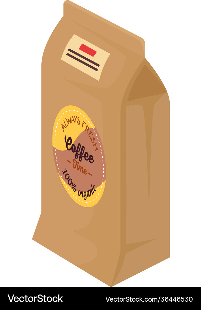Coffee paper bag product icon Royalty Free Vector Image