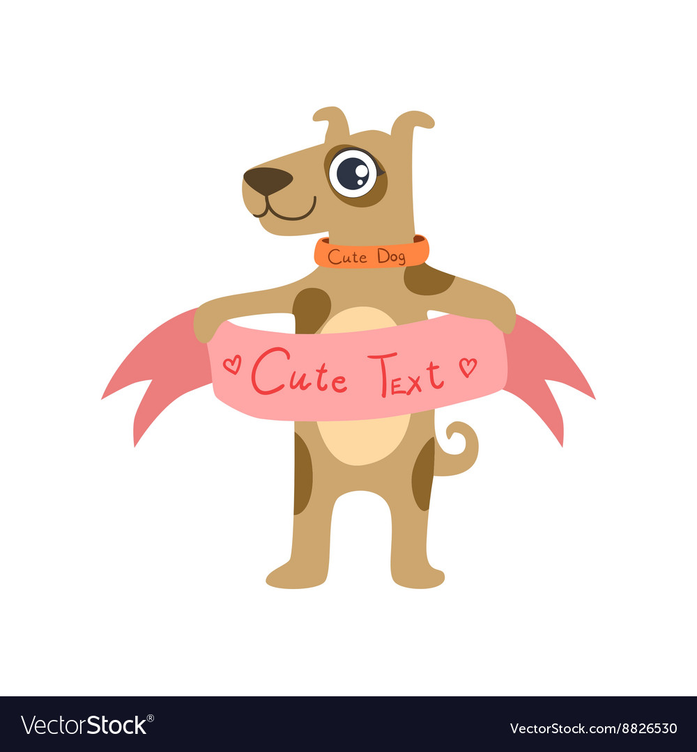 Dog with the template for message Royalty Free Vector Image