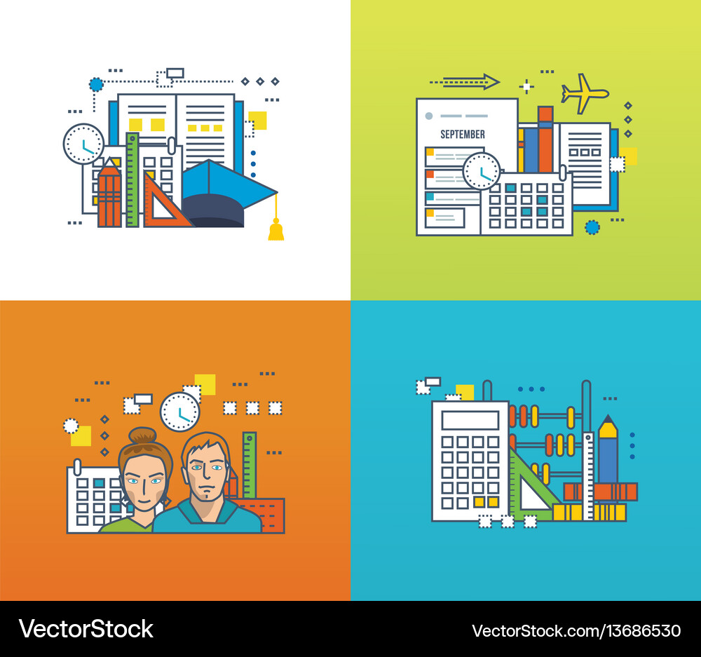 Education learning tools strategic planning Vector Image