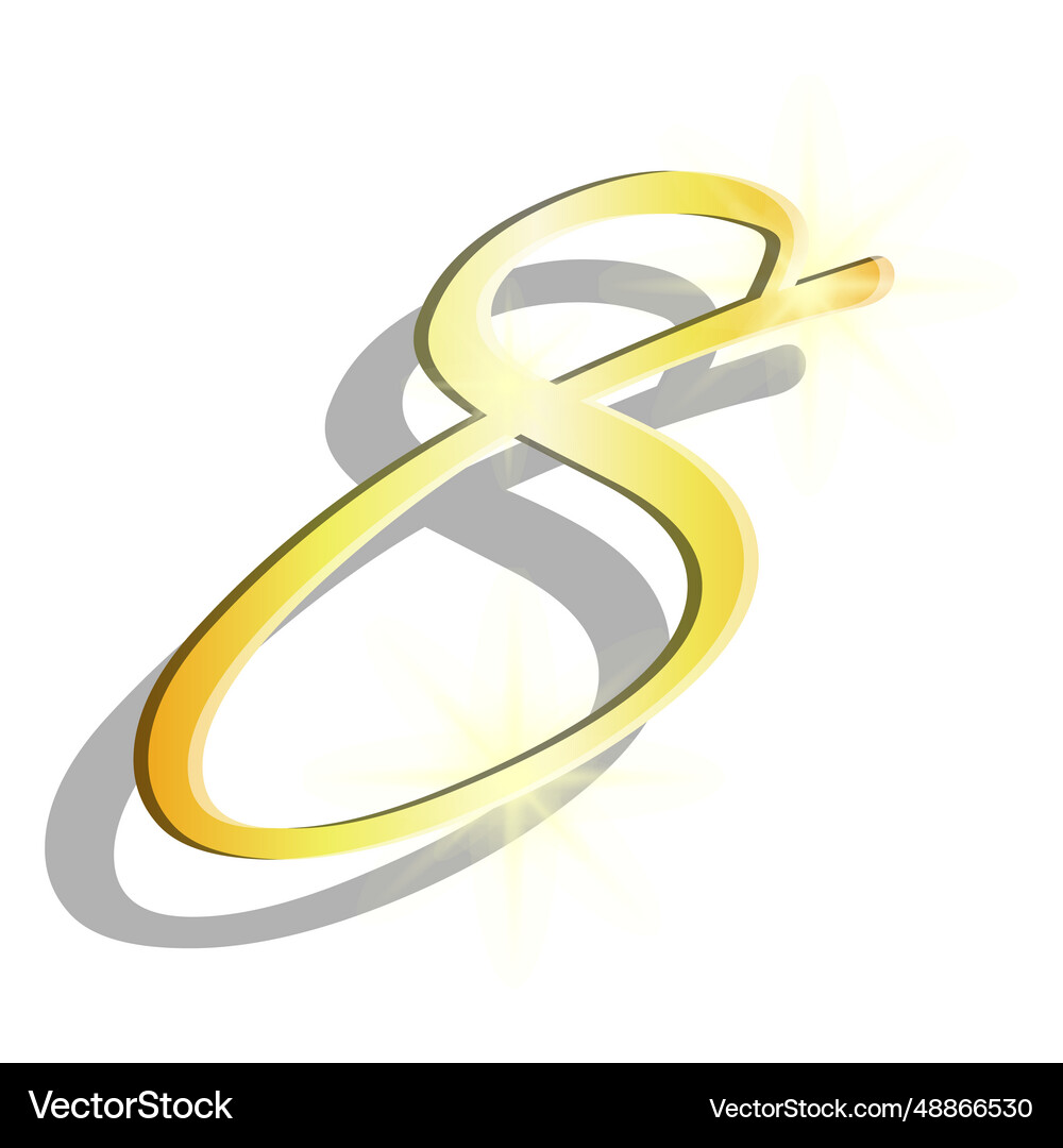 Gold figure eight artistic symbol Royalty Free Vector Image