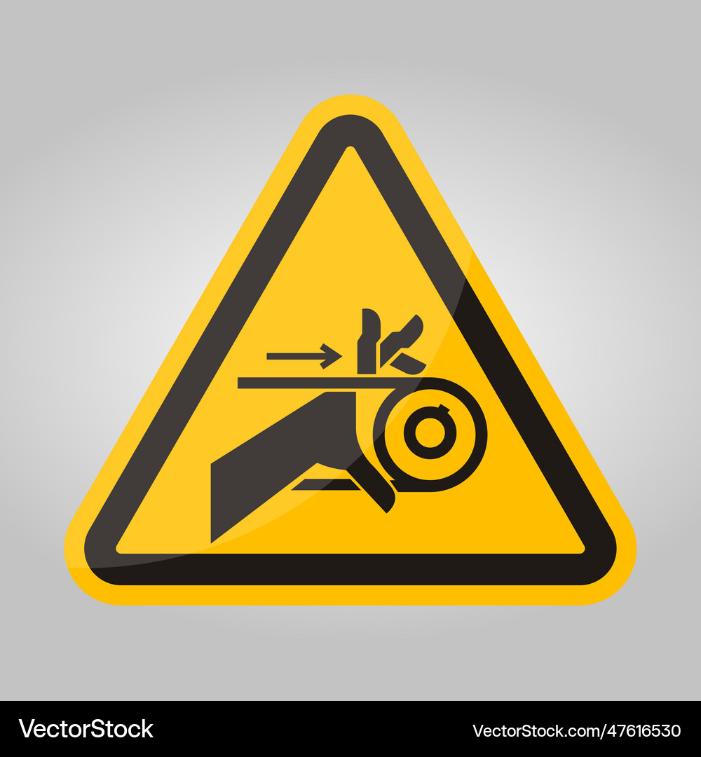 Hand entanglement belt drive symbol sign isolate Vector Image