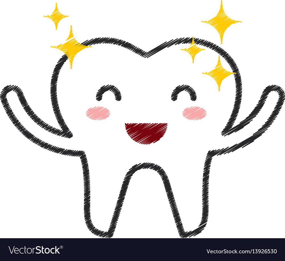 Happy healthy tooth character icon Royalty Free Vector Image