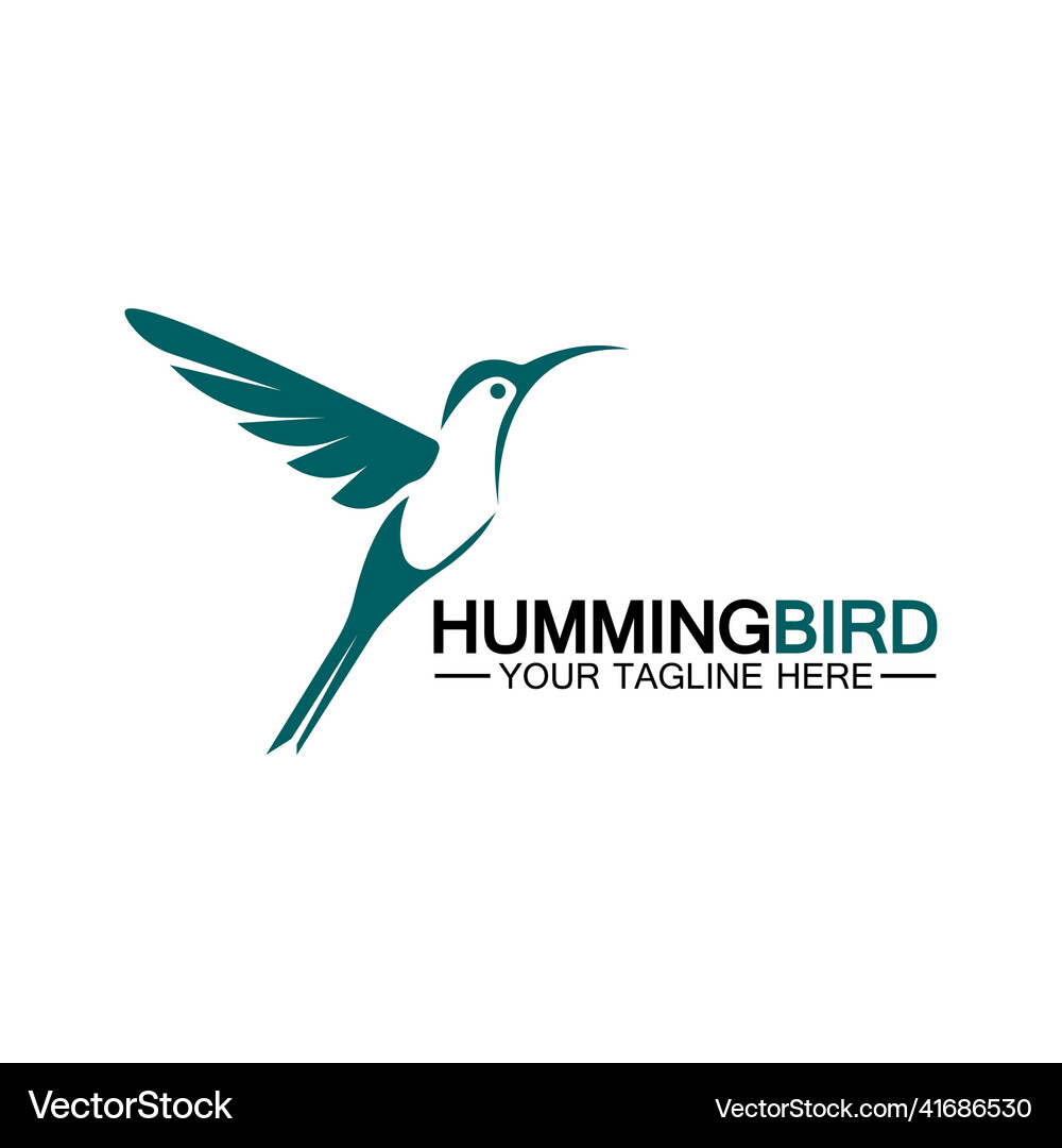 Hummingbird logo design template Royalty Free Vector Image
