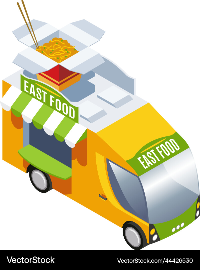 Isometric food truck Royalty Free Vector Image