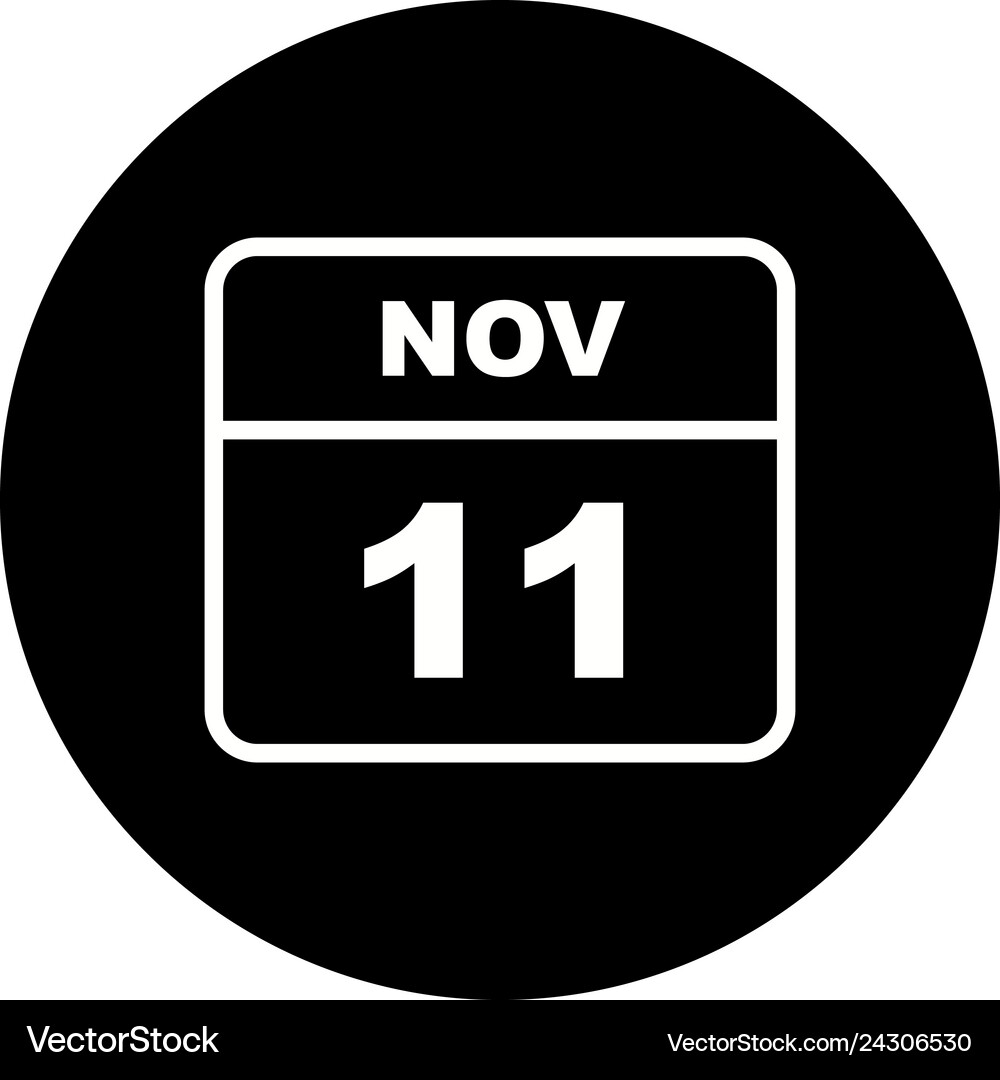 November 11th date on a single day calendar Vector Image