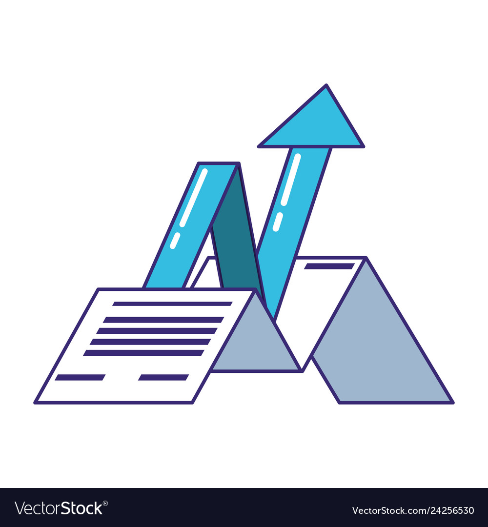 Paper document with arrow statistics Royalty Free Vector