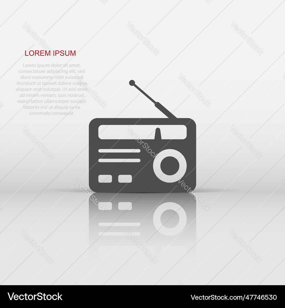 Radio icon in flat style fm broadcast on white Vector Image