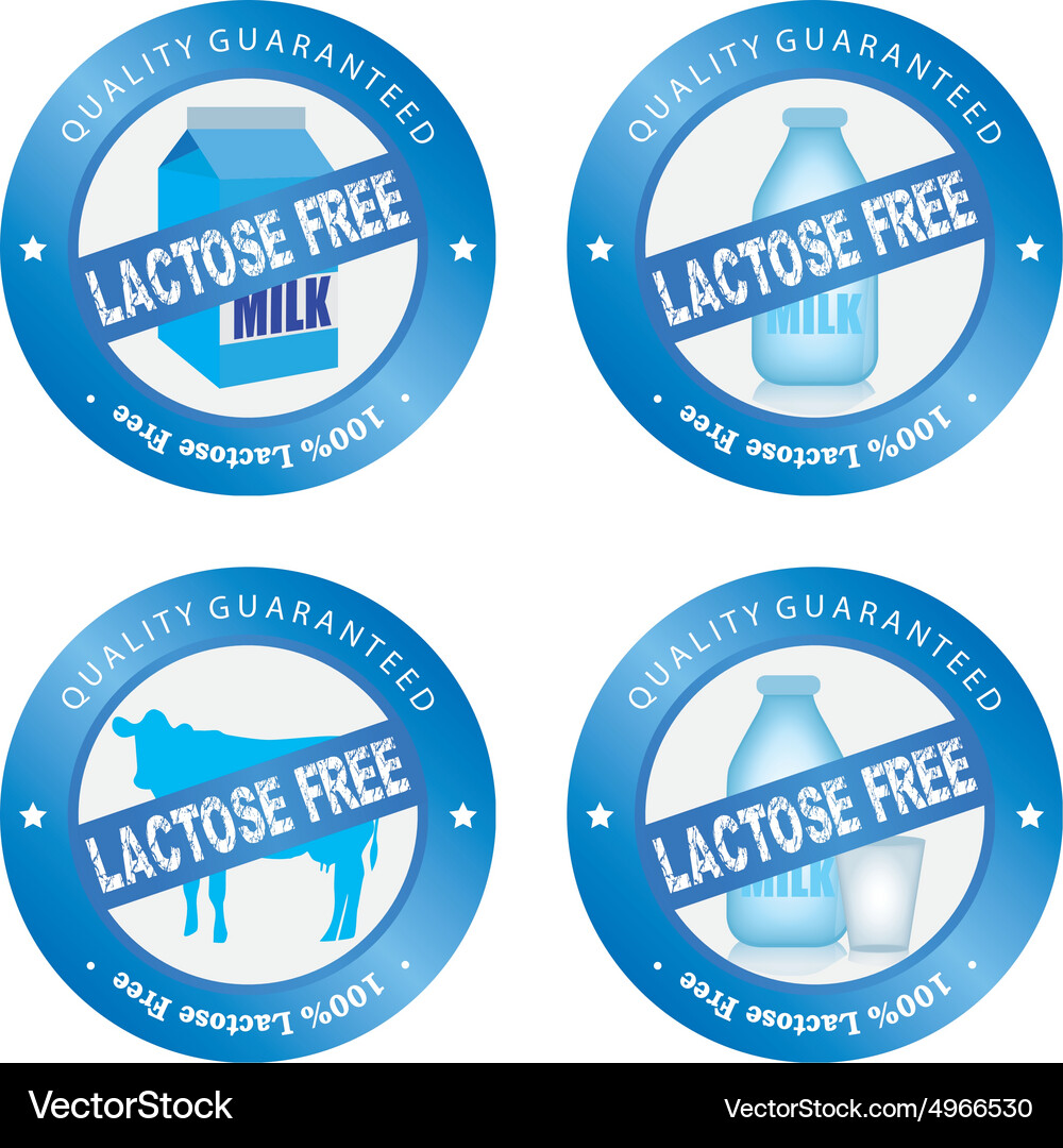 Set labels with text and lactose free products Vector Image