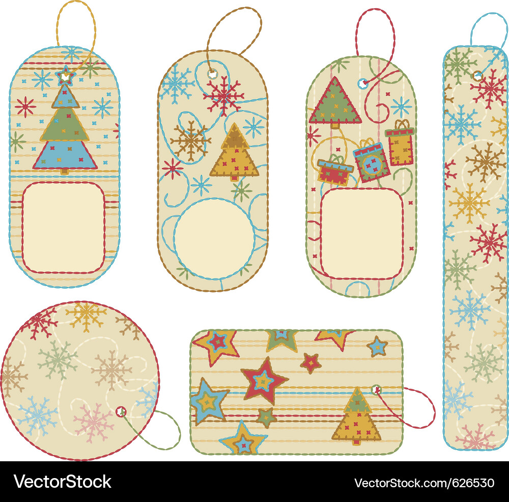 Set of xmas labels Royalty Free Vector Image - VectorStock