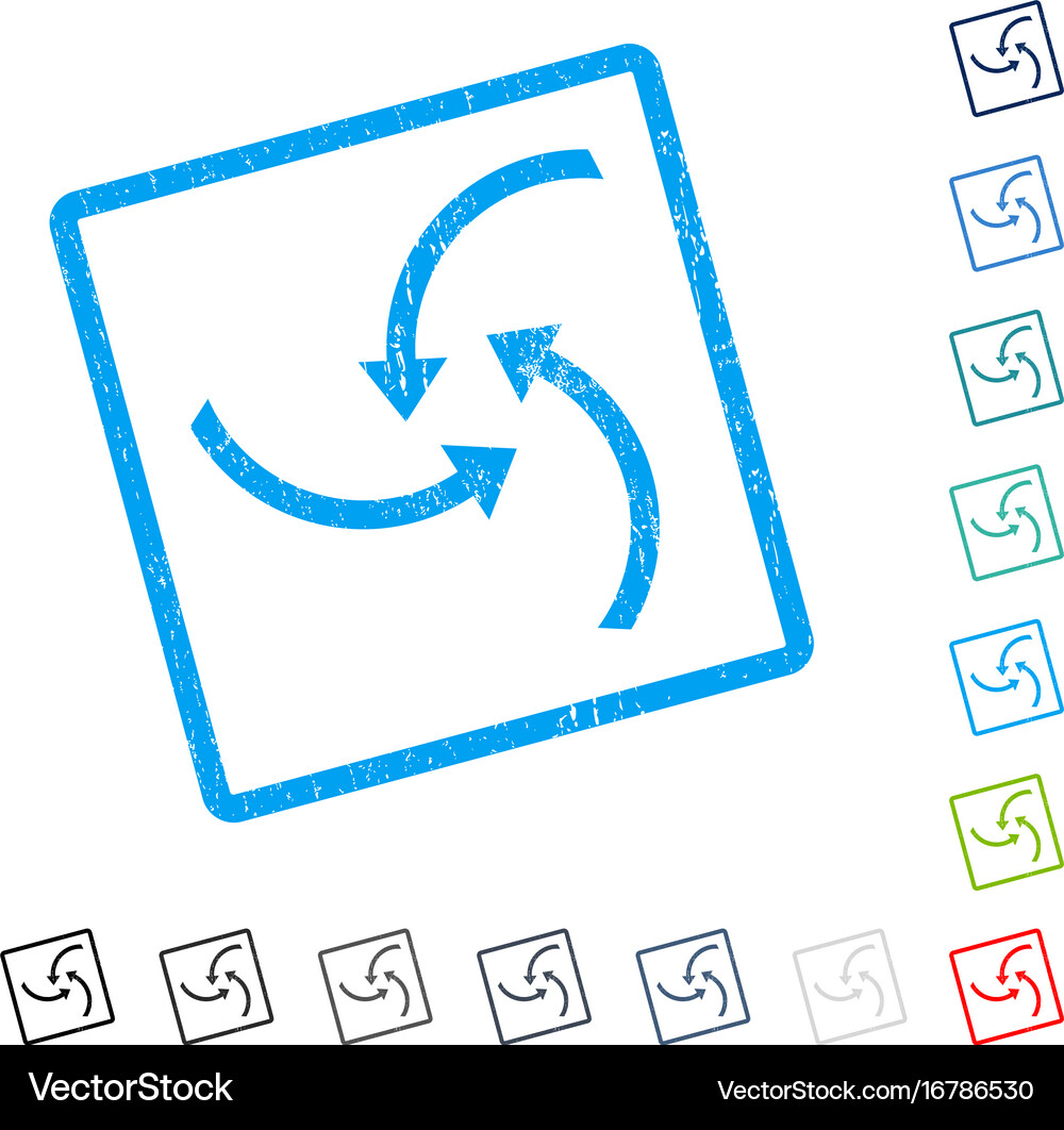 Swirl arrows icon rubber watermark Royalty Free Vector Image
