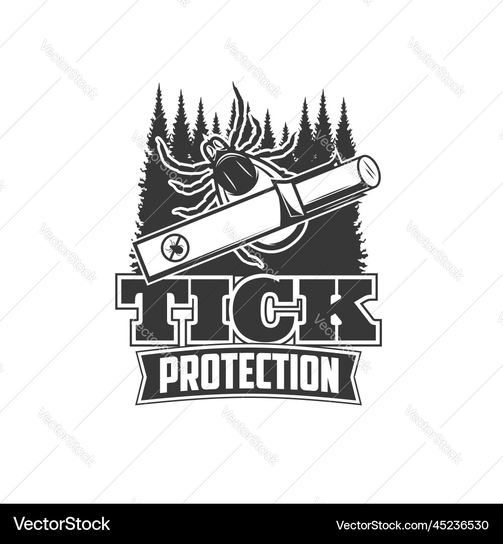 Tick protection icon forest insect bugs safety Vector Image