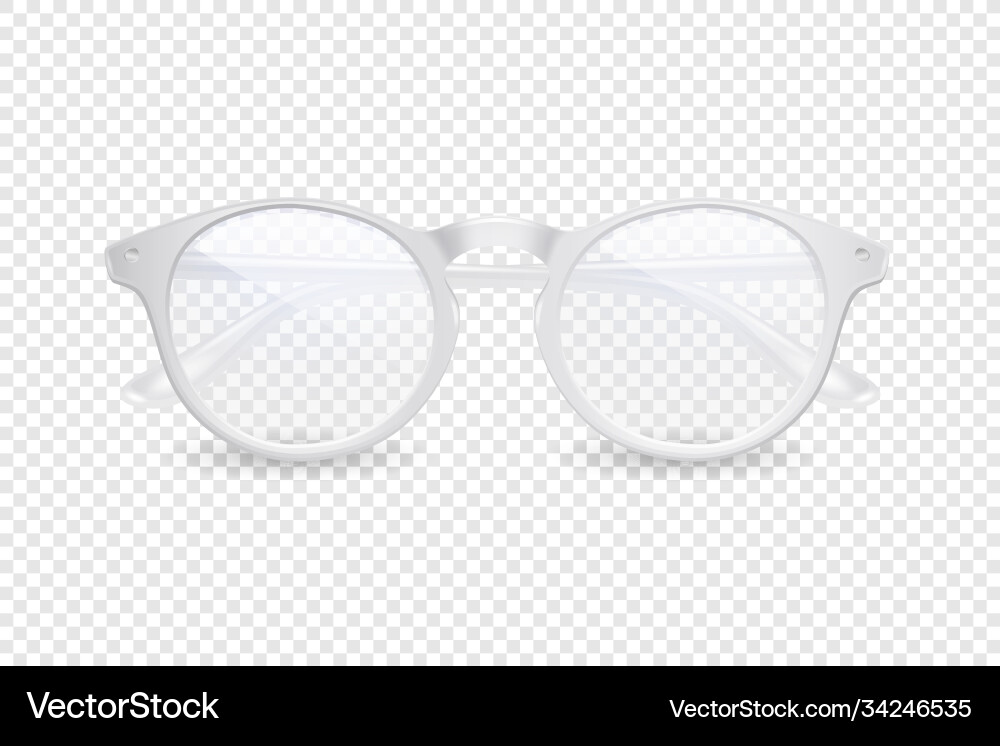 3d realistic plastic round white rimmed eye Vector Image