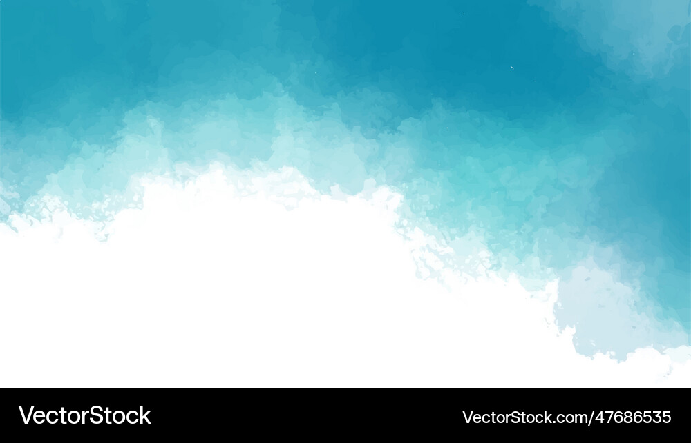Abstract blue watercolor backgroundhand painted Vector Image