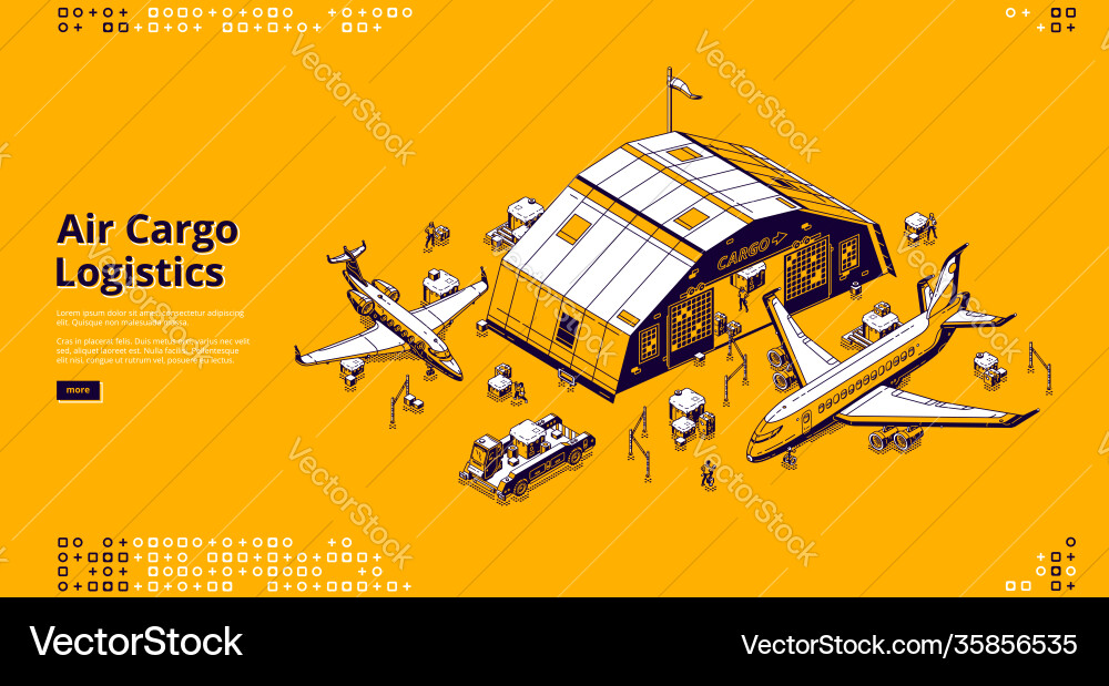 Air cargo logistics airfreight global shipping Vector Image