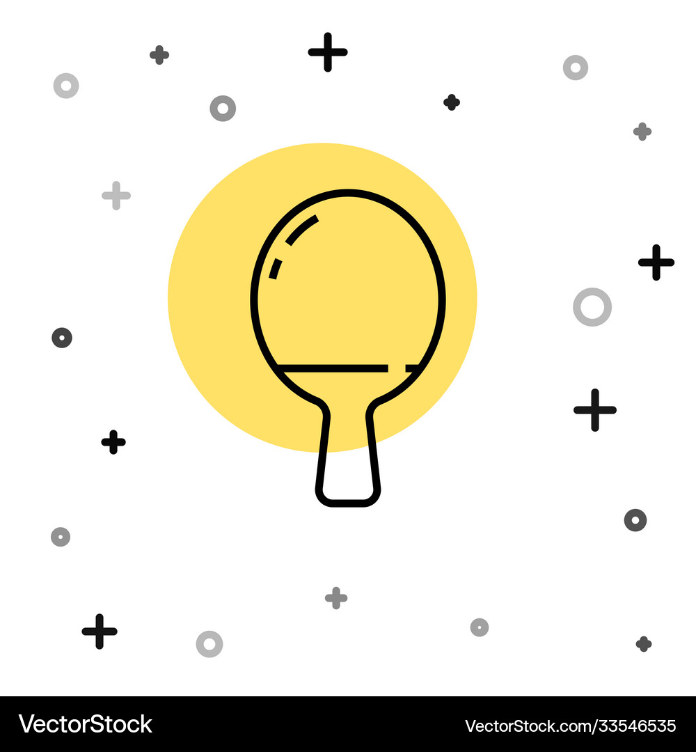 Black line racket for playing table tennis icon Vector Image