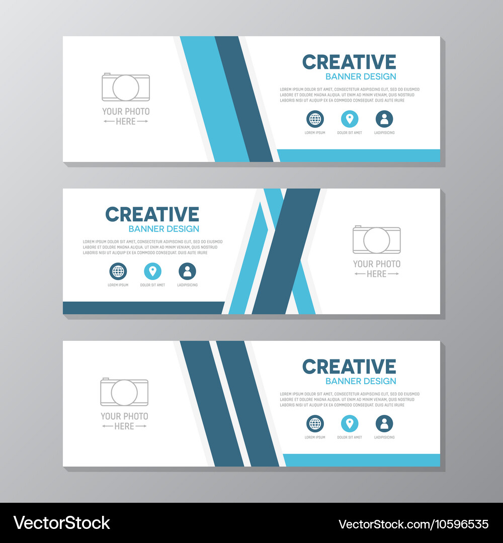 Blue corporate business banner template Royalty Free Vector