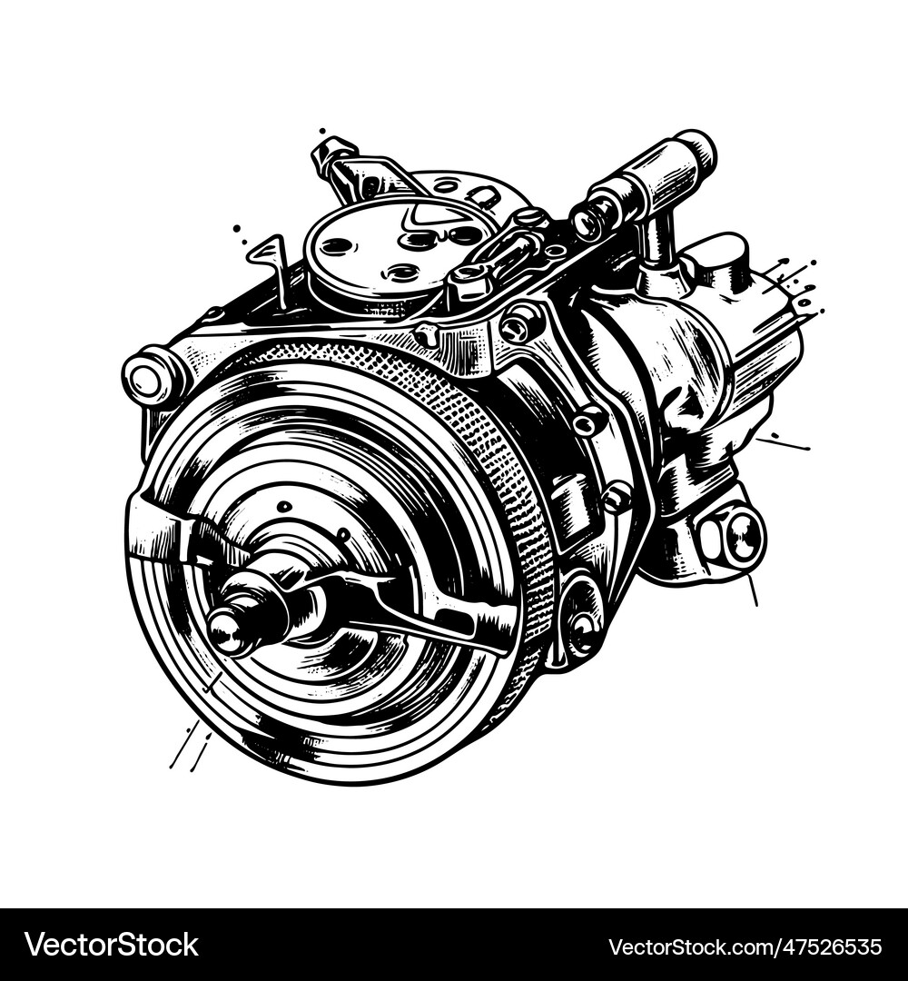 Brake booster drawing isolated hand drawn Vector Image